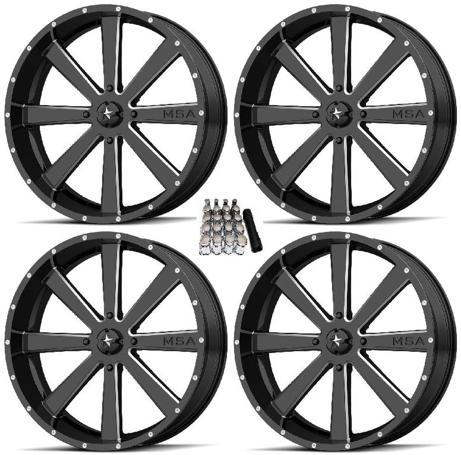 MSA M34 Flash UTV Wheels/Rims Milled 24" Polaris RZR 1000 XP / Ranger ...