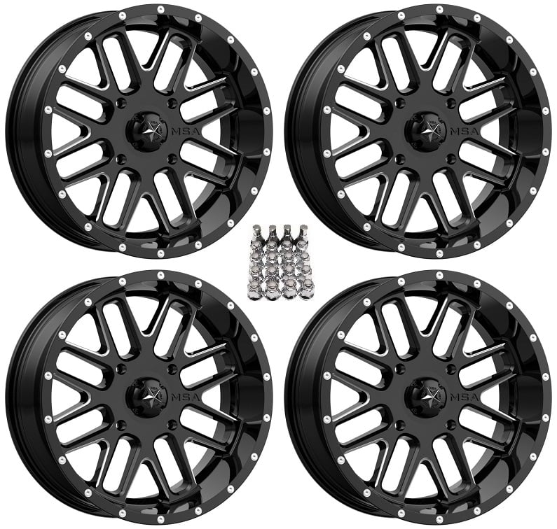 MSA M35 Bandit ATV Wheels/Rims Milled 18" Sportsman 550 850 1000 ...