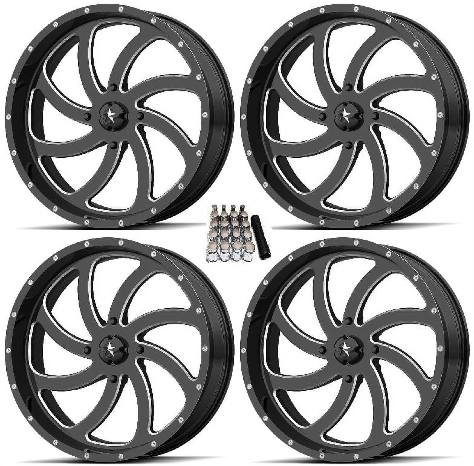 MSA M36 Switch UTV Wheels/Rims Milled 22" Can-Am Maverick X3 / Honda ...
