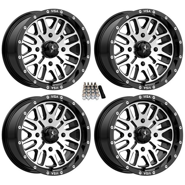 MSA M38 Brute UTV Wheels/Rims Machined 14" Yamaha Viking Wolverine ...