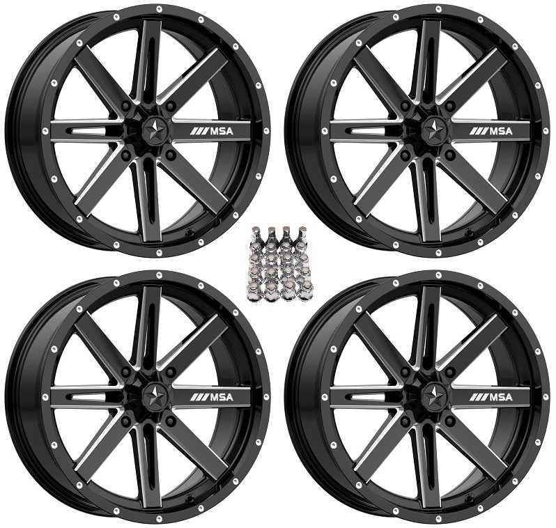 MSA M41 Boxer ATV Wheels/Rims Milled 18" Sportsman RZR Ranger - Walmart.com