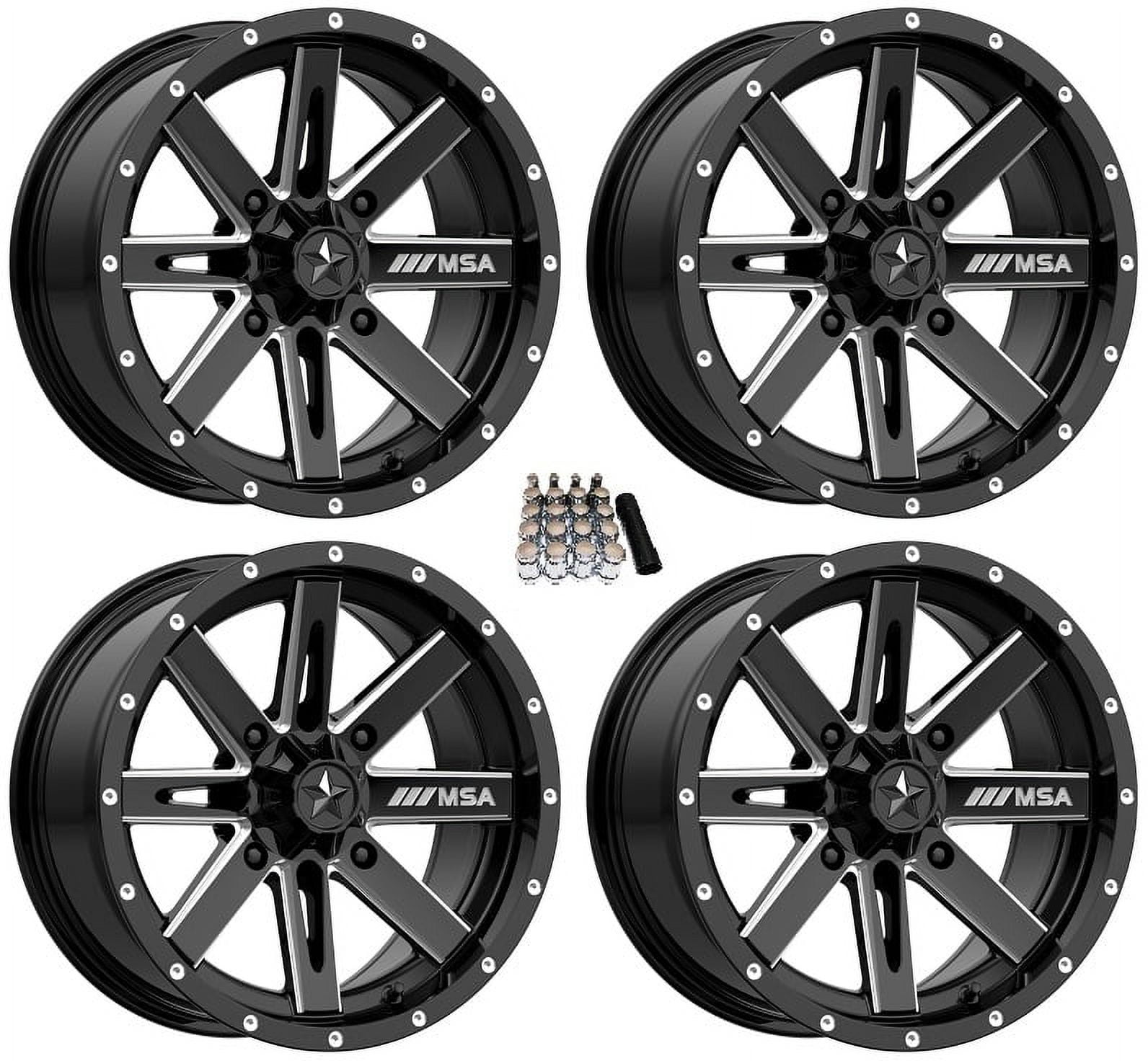 MSA M41 Boxer UTV Wheels/Rims Milled 14" Kawasaki Mule Pro FXT ...