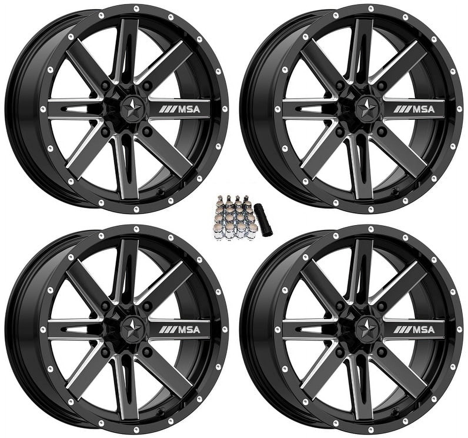 MSA M41 Boxer UTV Wheels/Rims Milled 16" Polaris RZR 1000 XP / Ranger ...