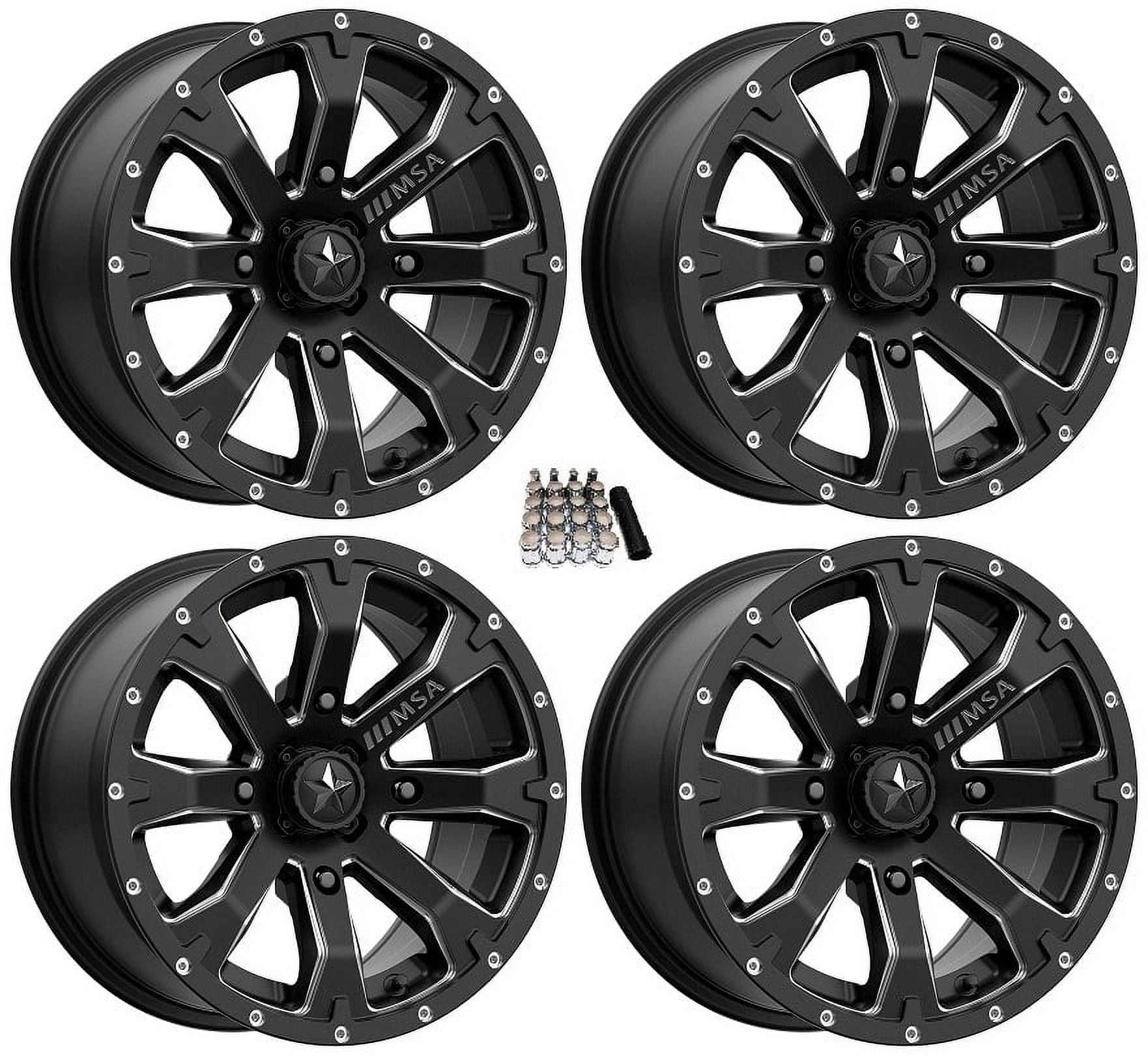 MSA M42 Bounty UTV Wheels/Rims Satin Black 14" Can-Am Maverick X3 ...