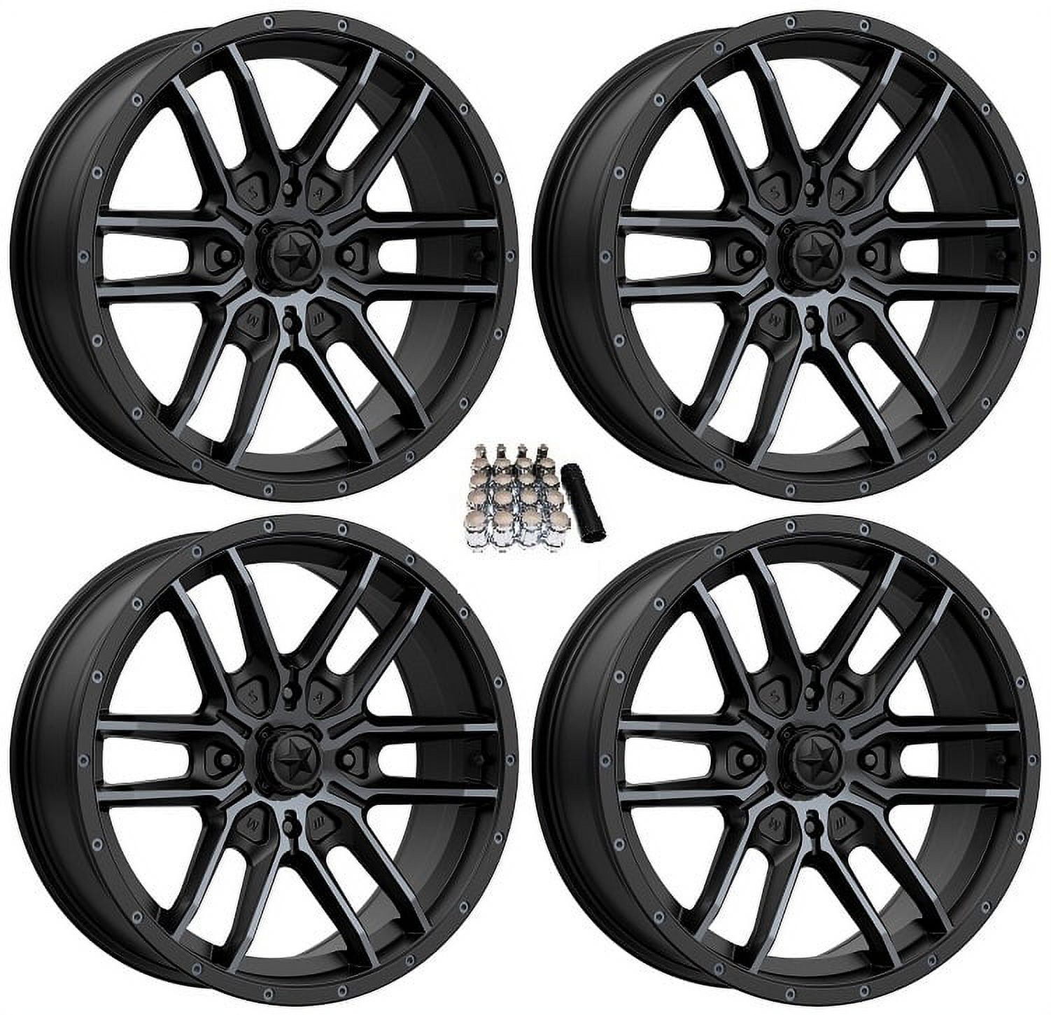MSA M43 Fang UTV Wheels/Rims Satin Black 20" Can-Am Maverick X3 / Honda ...