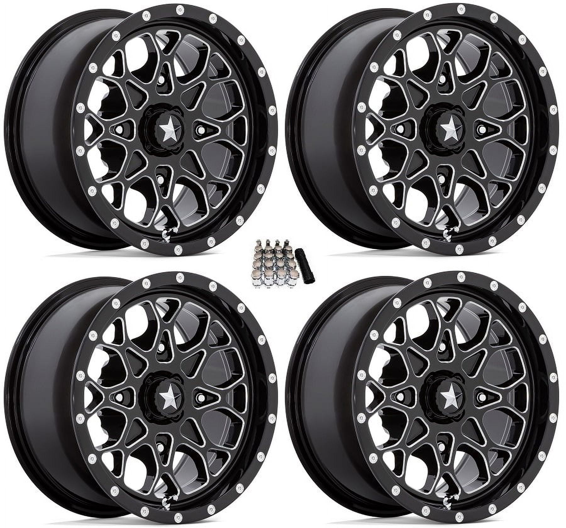 MSA M45 Portal 16" Wheels/Rims Milled Polaris RZR 1000 XP / Ranger XP ...