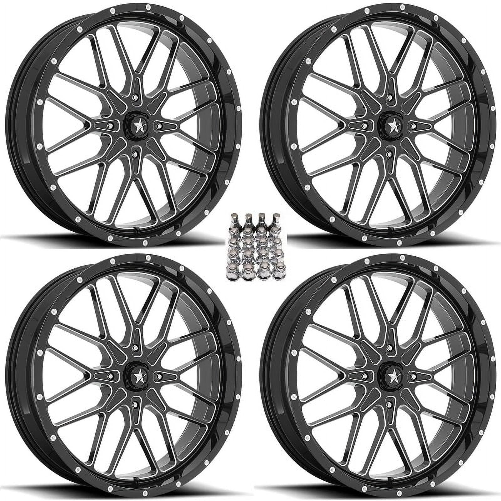 MSA M45 Portal 22" ATV Wheels/Rims Milled Sportsman 550 850 1000 ...