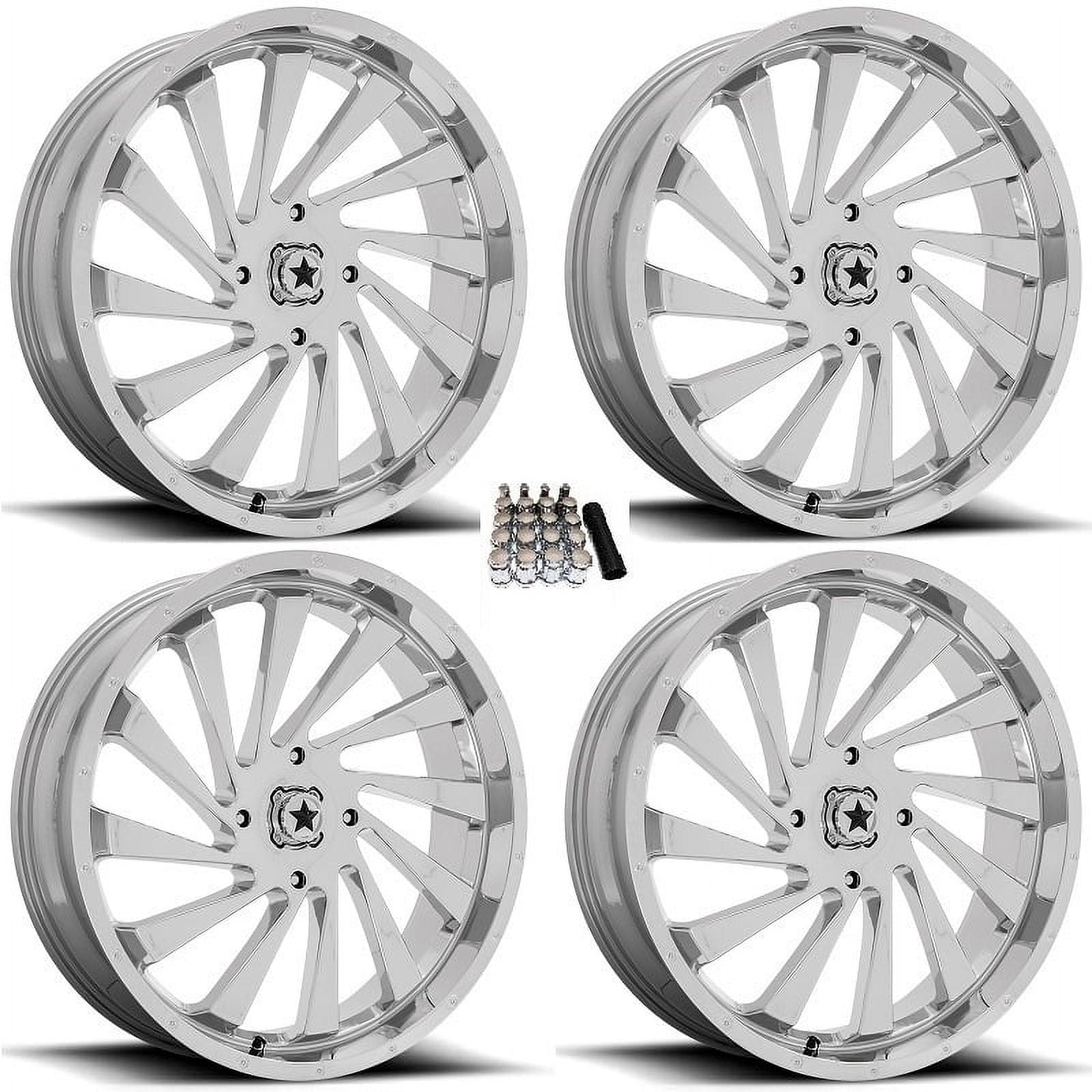 MSA M46 Blade 24" UTV Wheels/Rims Chrome Can-Am Maverick X3 / Honda ...
