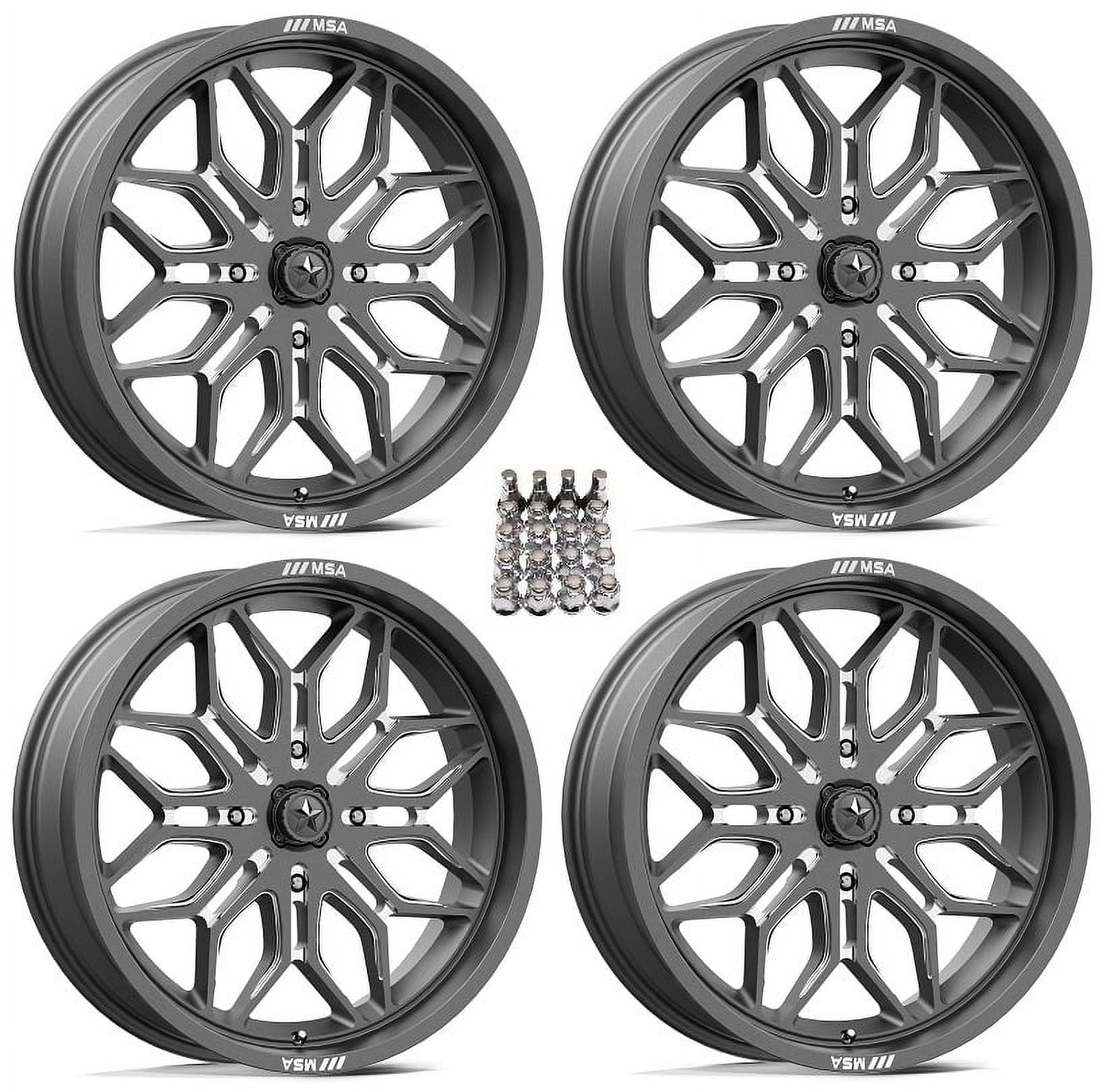 MSA M47 Sniper 22" Wheels/Rims Gunmetal Sportsman RZR Ranger - Walmart.com