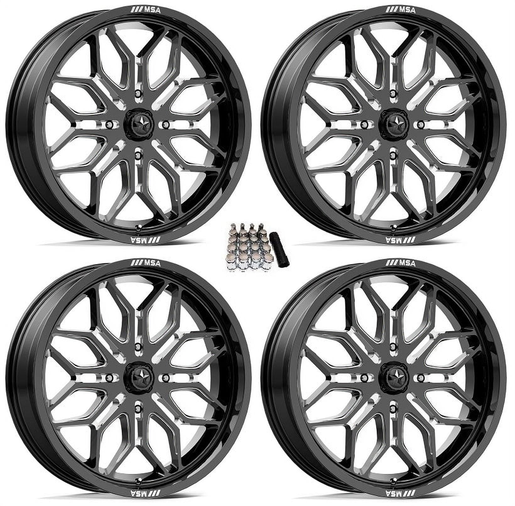 MSA M47 Sniper 22" Wheels/Rims Milled Polaris RZR 1000 XP / Ranger XP ...