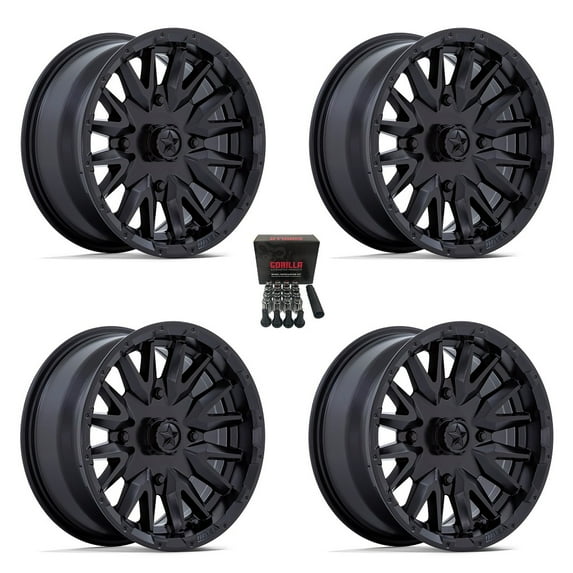 MSA M49 Creed 14" Wheels/Rims Matte Black Honda Foreman Rancher SRA ...