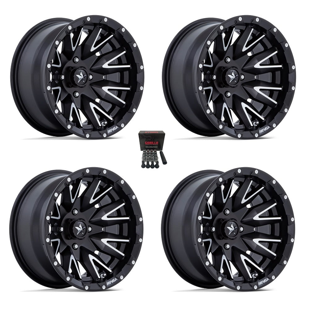 MSA M49 Creed 14" Wheels/Rims Matte Black/Machined Polaris RZR 1000 XP ...