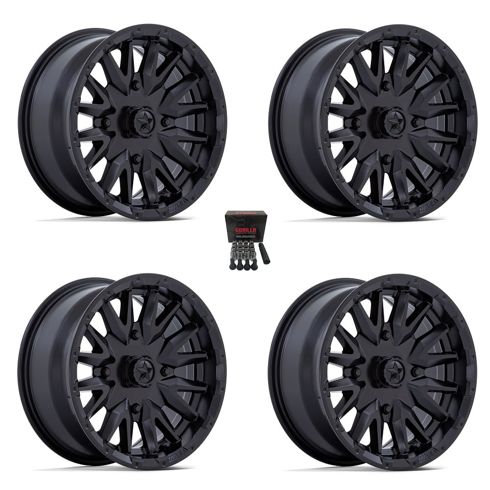 MSA M49 Creed 16" Wheels/Rims Matte Black Sportsman RZR Ranger ...