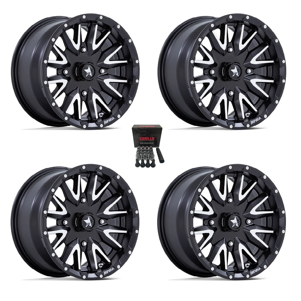 MSA M49 Creed 24" Wheels Black/Machined Sportsman 550 850 1000 ...