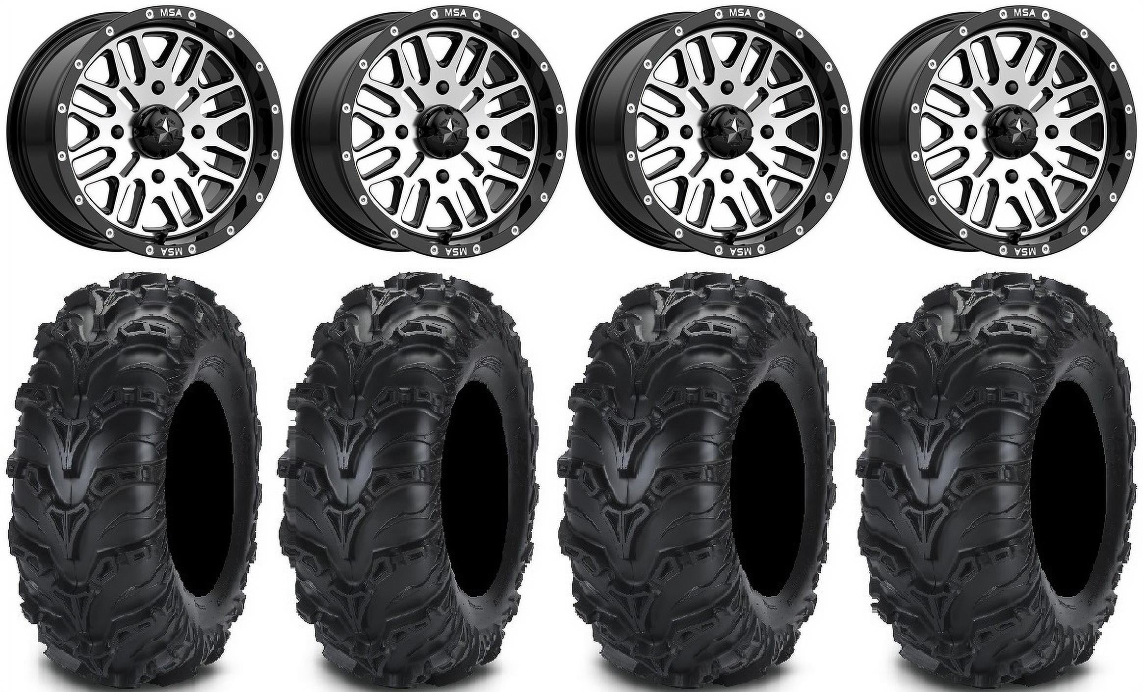 MSA Machined Brute 14" ATV Wheels 30" Mud Lite II Tires Can-Am ...