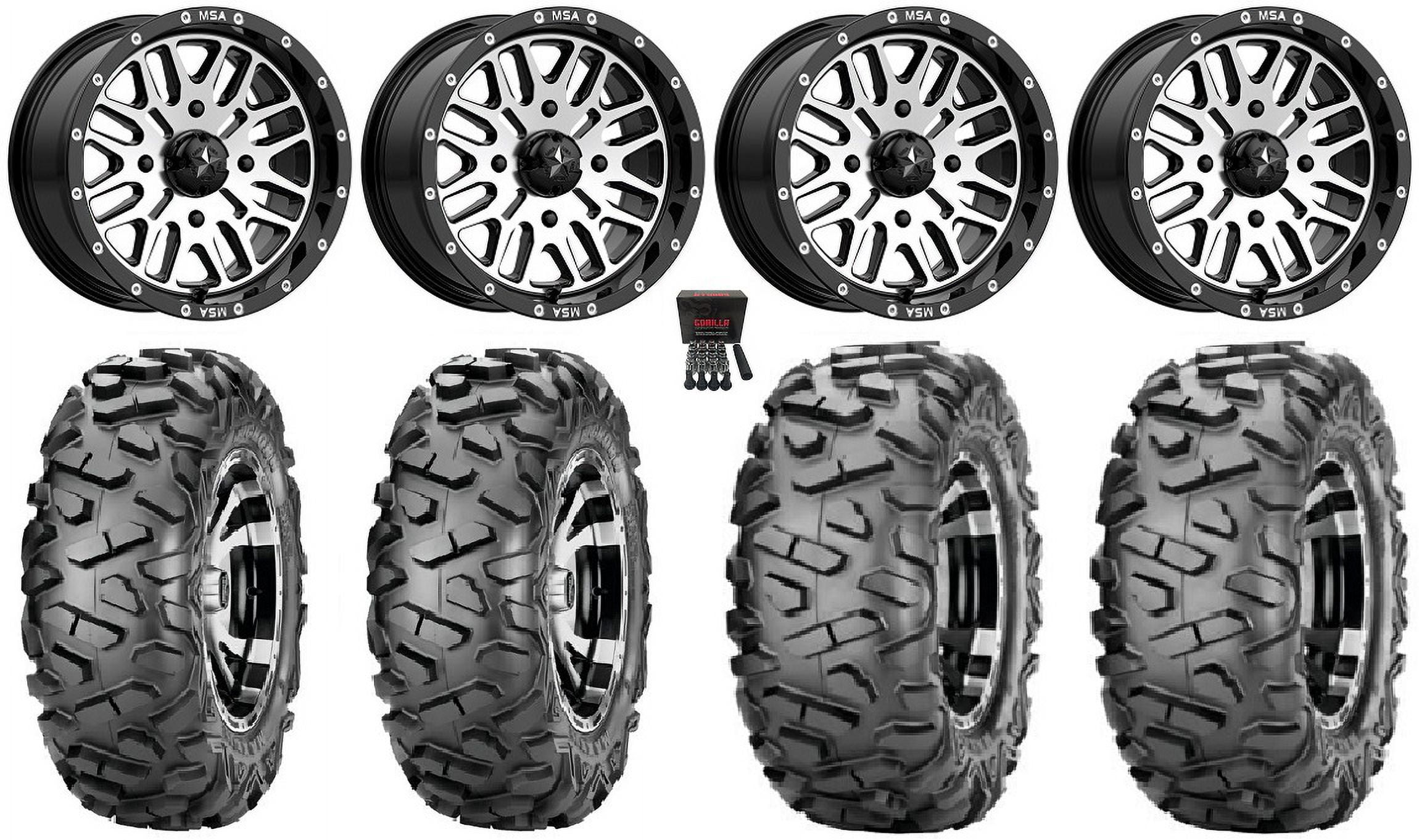 MSA Machined Brute 14" UTV Wheels 29" BigHorn Tires Yamaha Viking ...