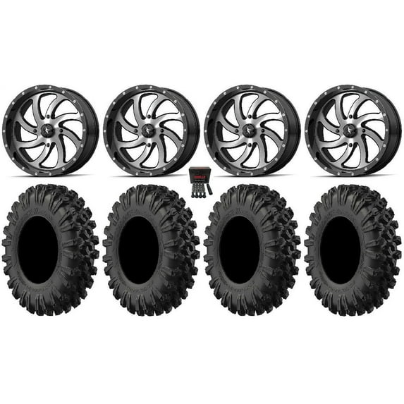MSA Mh Switch 18" UTV Wheels 40" MotoRavage XL Tires Kawasaki Mule Pro ...