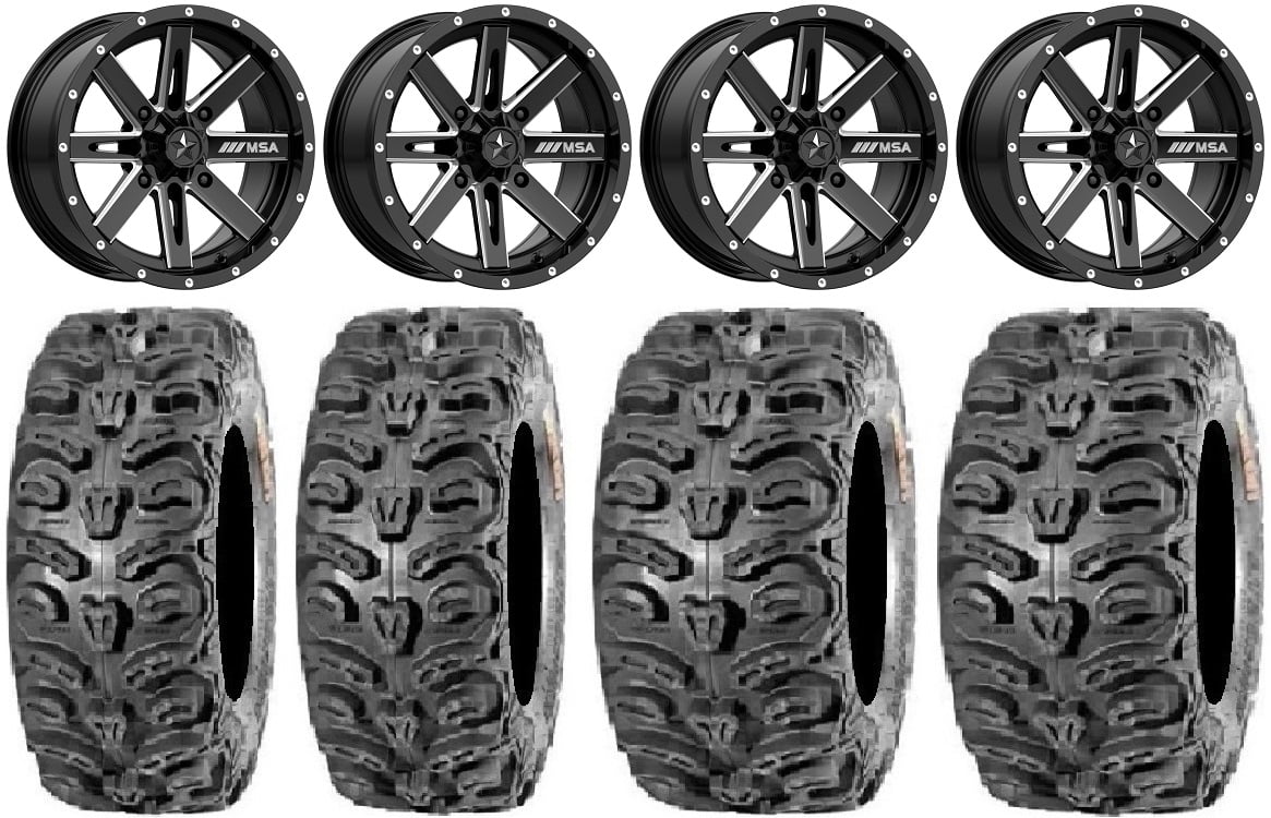 MSA Mill Boxer 14" ATV Wheels 26" Bear Claw HTR Tires Honda Foreman ...