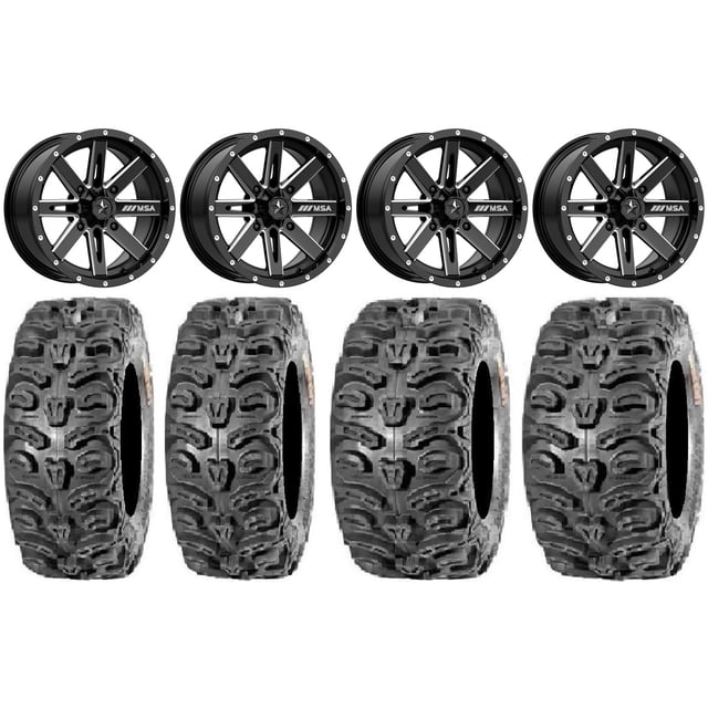 MSA Mill Boxer 14" ATV Wheels 26" Bear Claw HTR Tires Honda Foreman ...