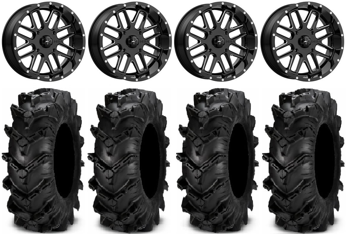 MSA Milled Bandit 18" Wheels 34" Cryptid Tires Sportsman RZR Ranger ...