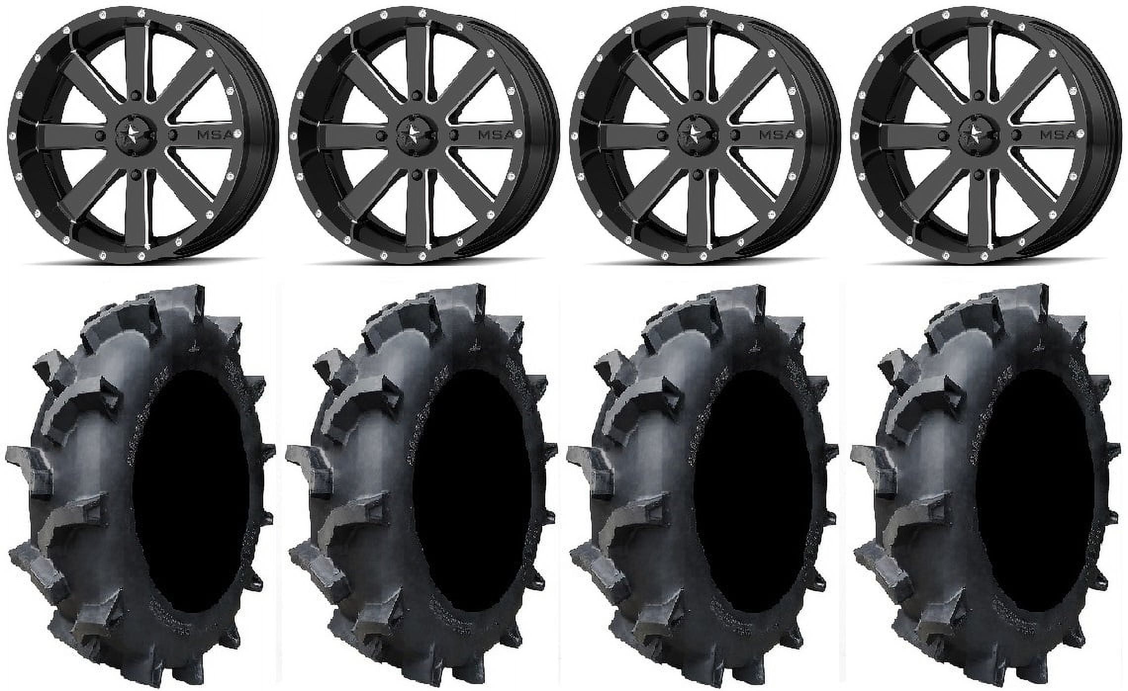 MSA Milled Flash 18" UTV Wheels 35" Interforce 628 Tires Can-Am ...
