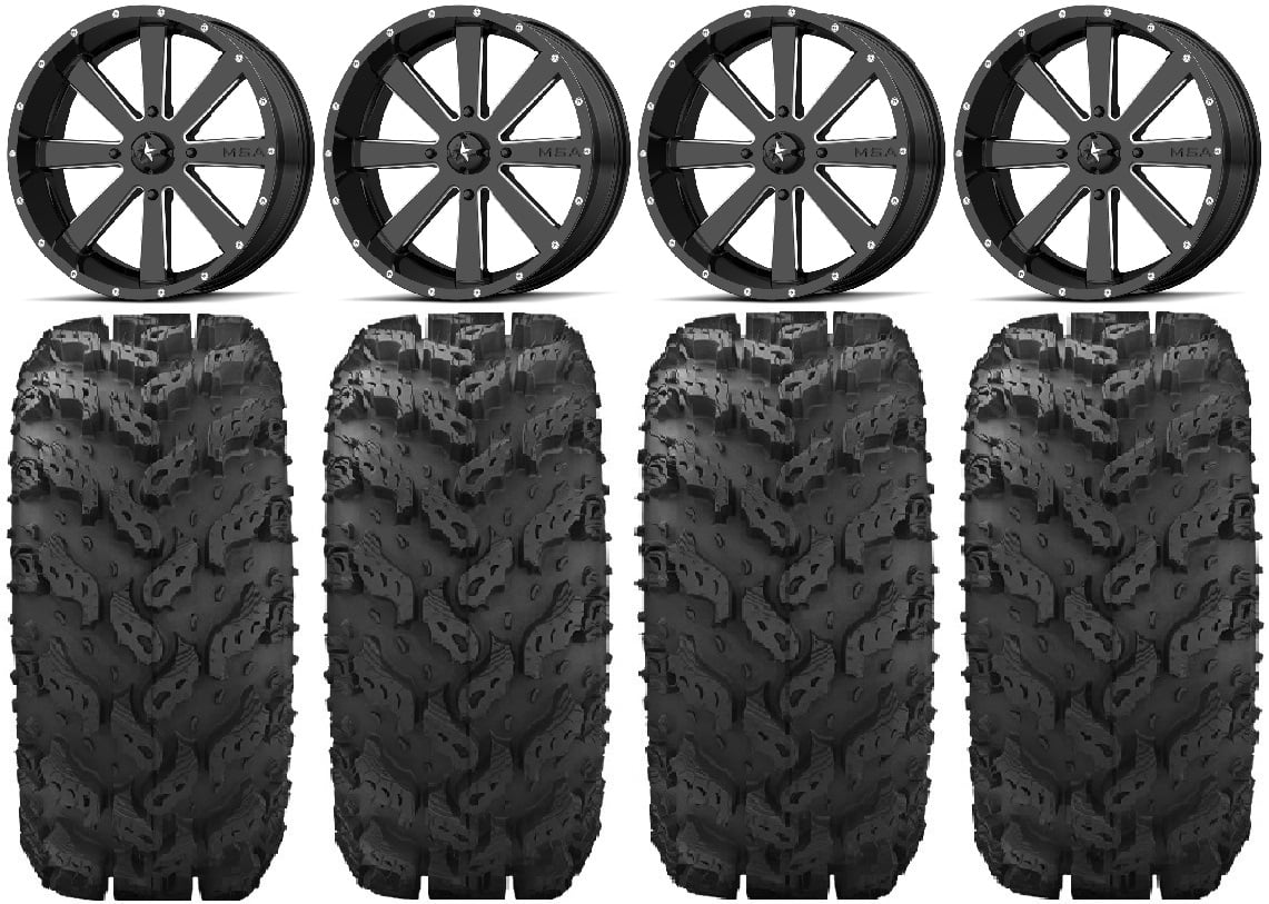 MSA Milled Flash 20" UTV Wheels 30" Reptile Tires Can-Am Maverick X3 ...