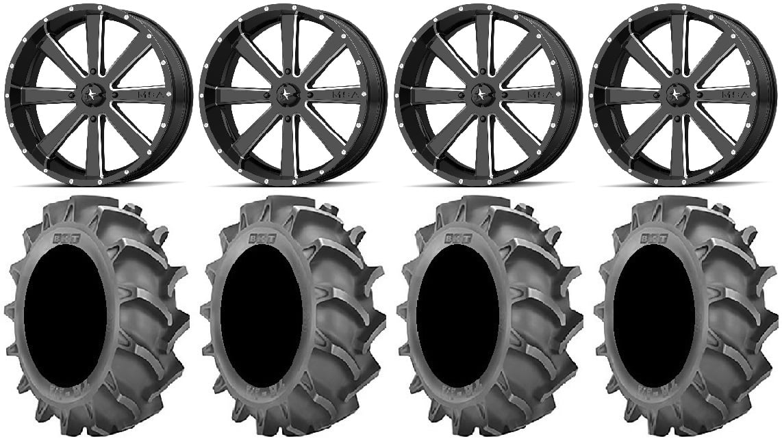 MSA Milled Flash 22" Wheels 37x8.3 BKT 171 Tires Polaris RZR XP 1000 ...