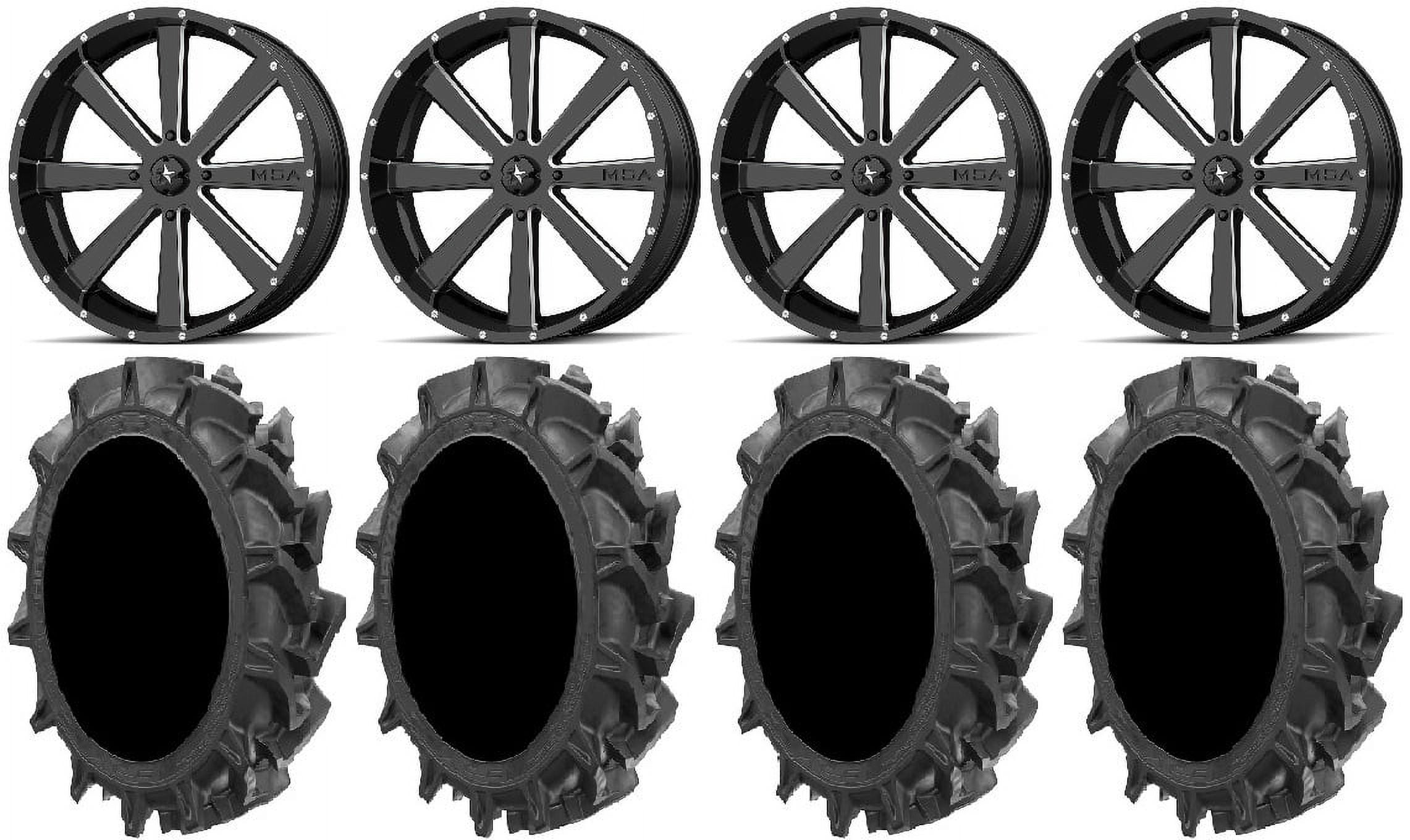 MSA Milled Flash 24" UTV Wheels 40" MotoHavok Tires Polaris RZR XP 1000 ...