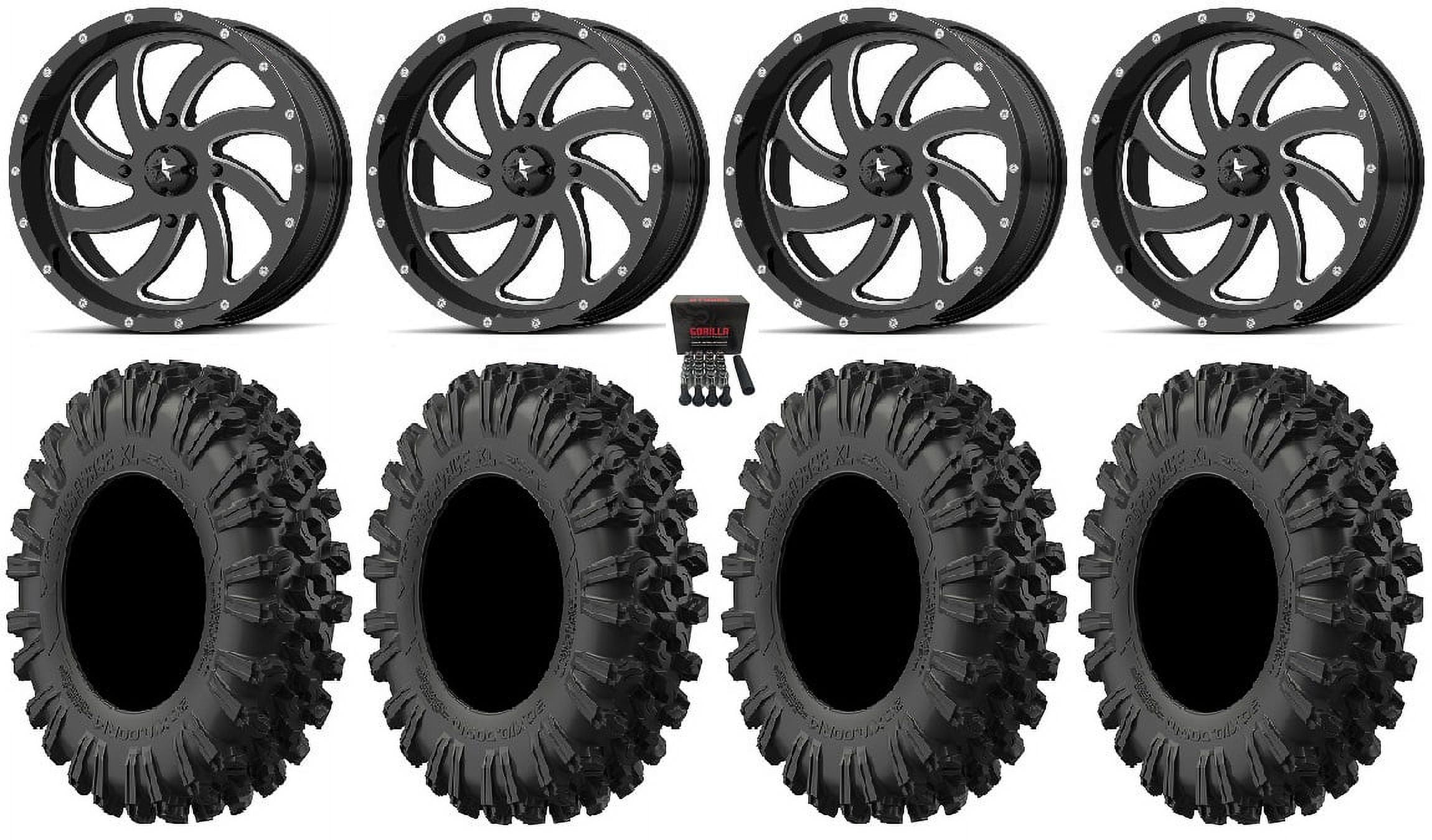 MSA Milled Switch 18" ATV Wheels 40" MotoRavage XL Tires Can-Am ...