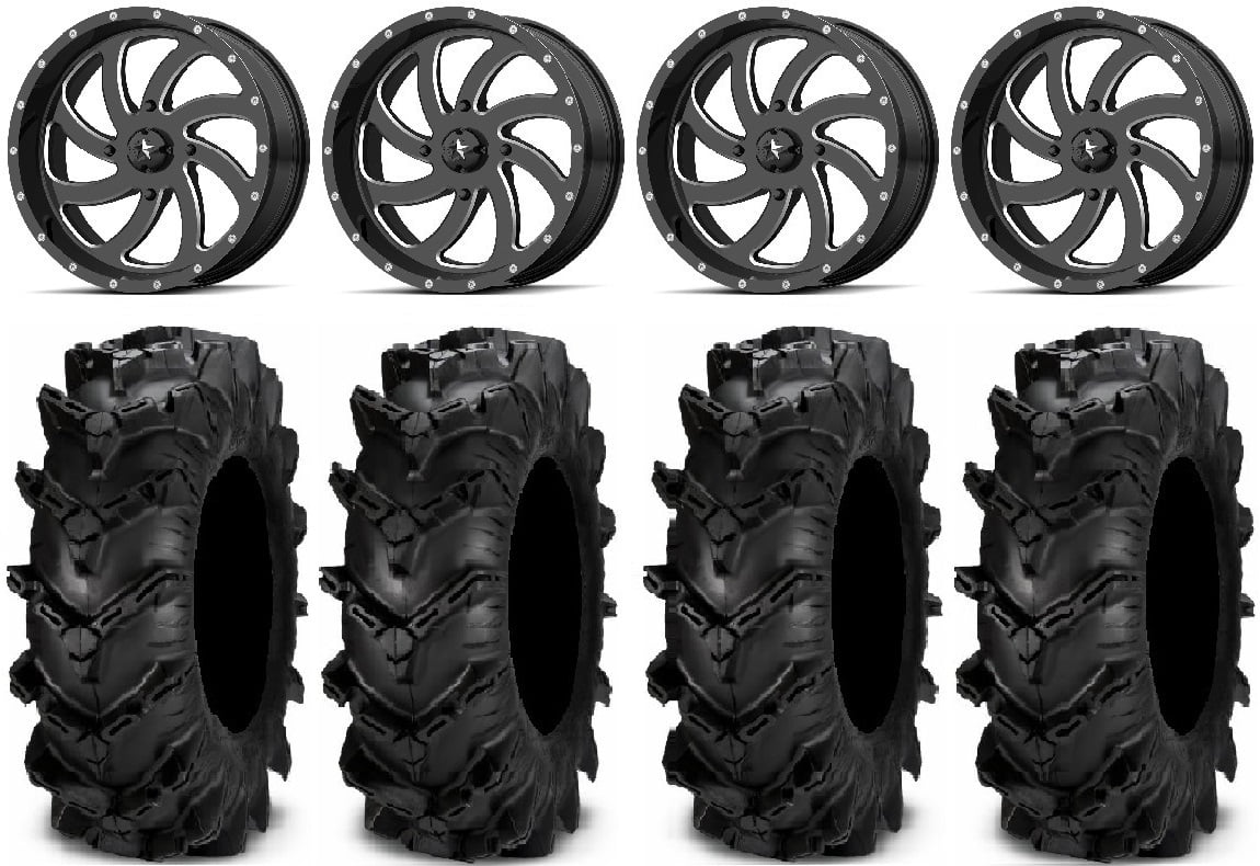 MSA Milled Switch 18" Wheels 34" Cryptid Tires Sportsman RZR Ranger ...