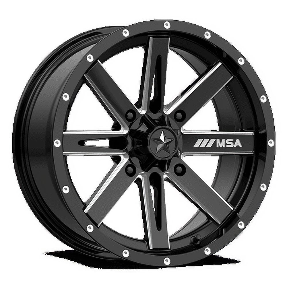 MSA Offroad Wheels Aluminum Rim M41 BOXER 15X7in Gloss Black Milled ...