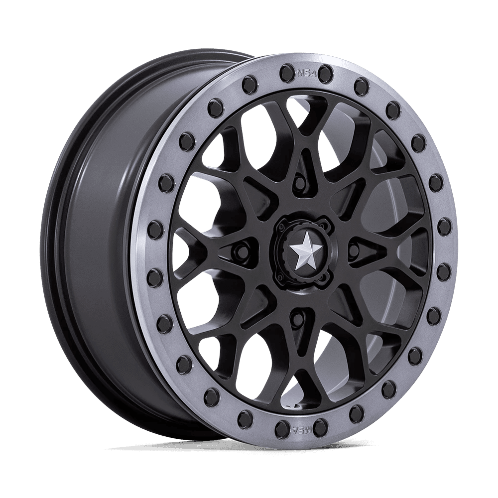 MSA Offroad Wheels Cast Aluminum Wheel MA48 15x6 4x137 S-BLK GRY-RG ...