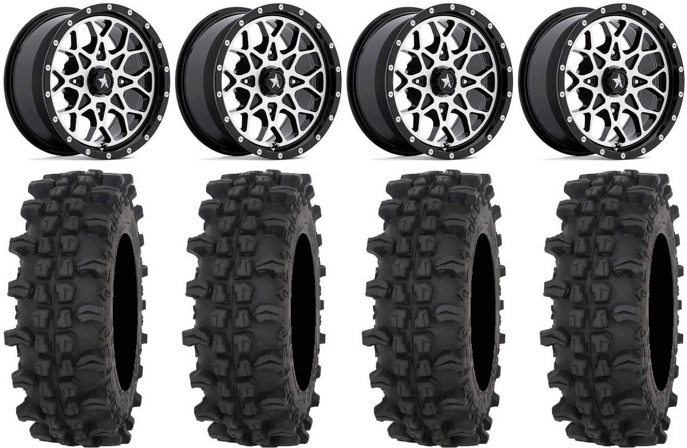 MSA Portal 14" Wheels Machined 28" ACP Tires Sportsman RZR Ranger ...