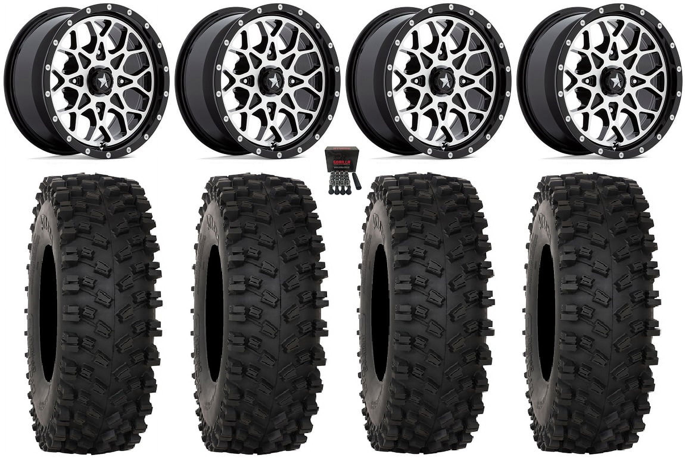 MSA Portal 14" Wheels Machined 28" ATX470 Tires Sportsman 550 850 1000 ...