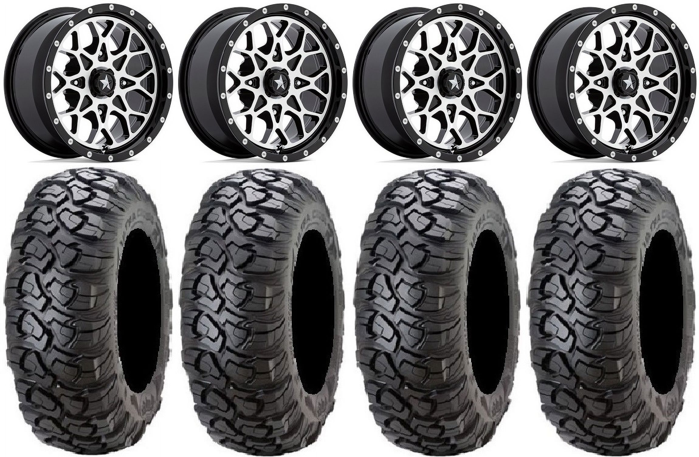 MSA Portal 14" Wheels Machined 28" Ultracross Tires Honda Pioneer ...