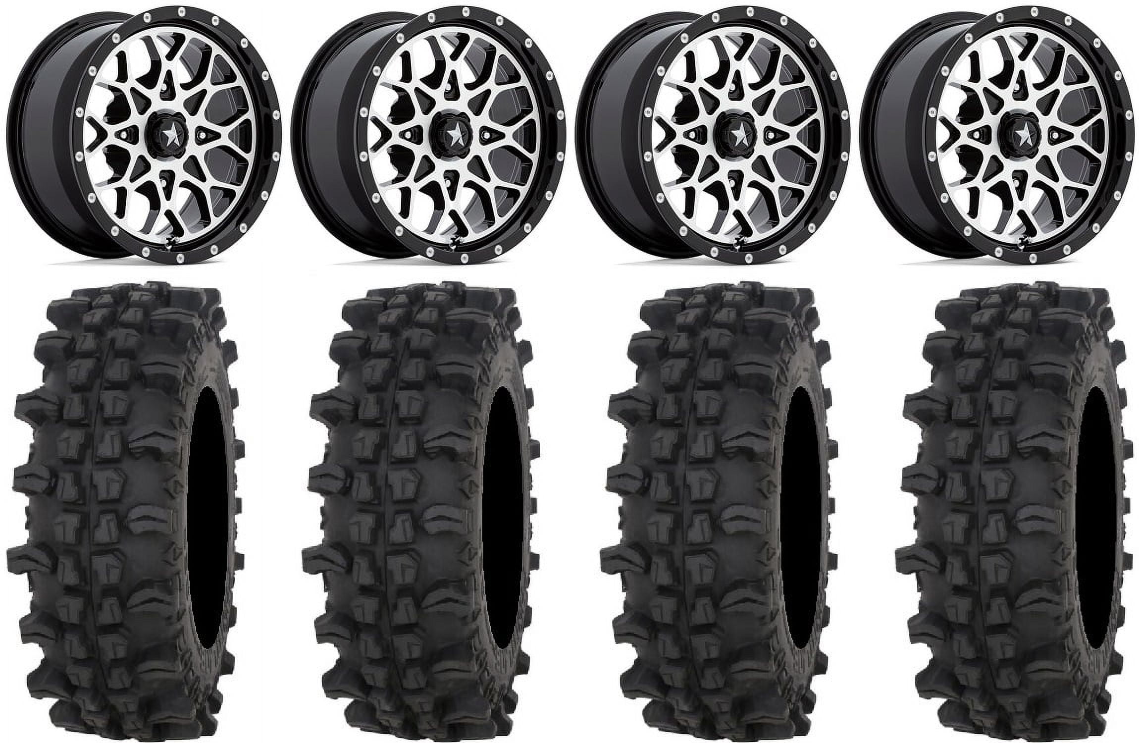 MSA Portal 14" Wheels Machined 30" ACP Tires Polaris RZR XP 1000 / PRO ...