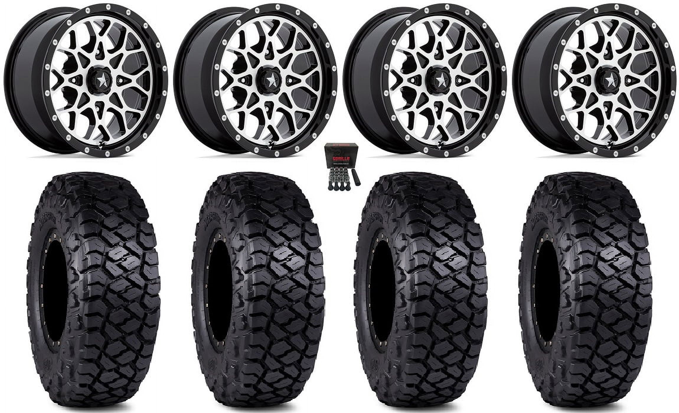 MSA Portal 14" Wheels Machined 30" Intersect Tires Can-Am Commander ...