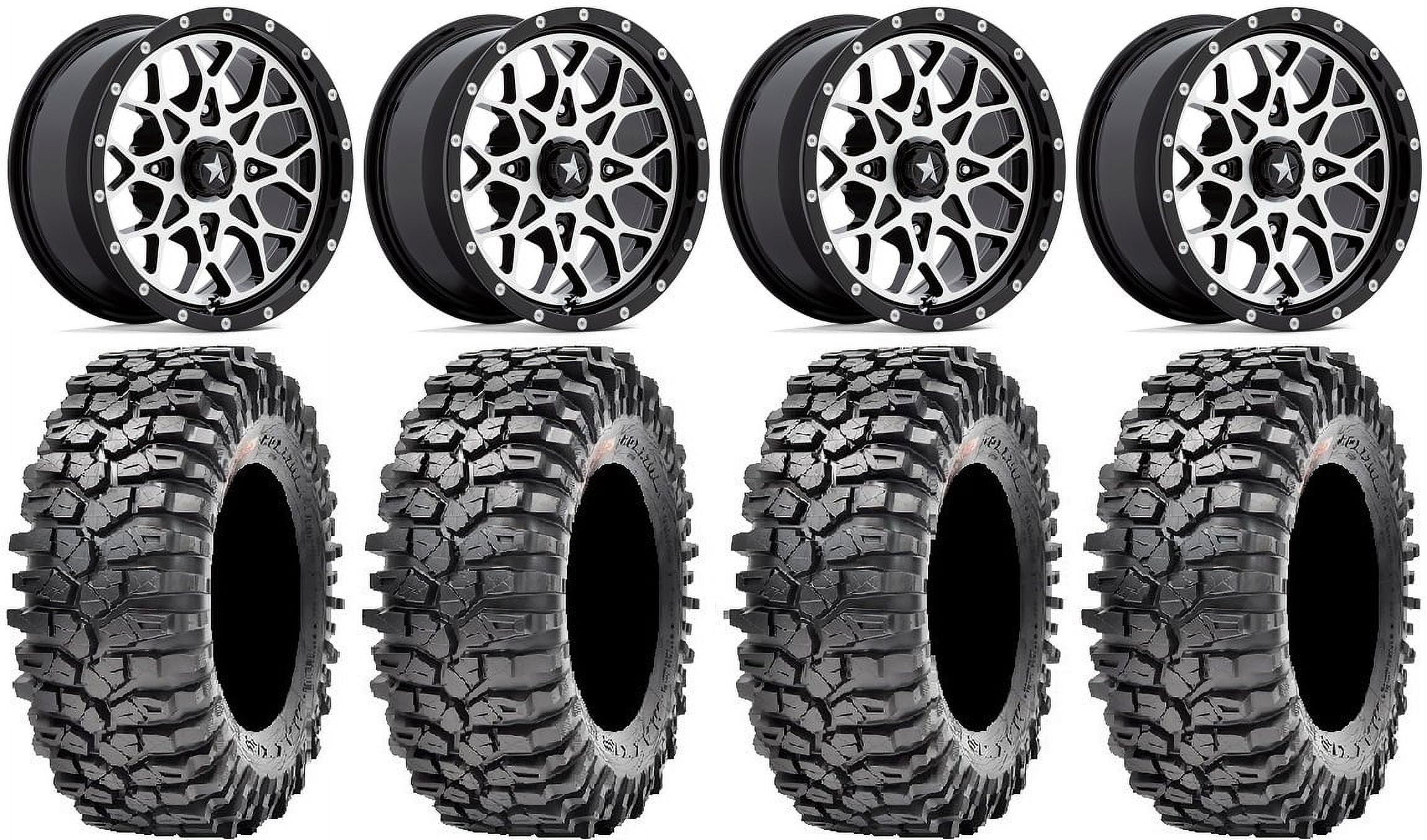 MSA Portal 14" Wheels Machined 30" Roxxzilla 396 Tires Honda Rincon ...