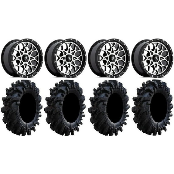 MSA Portal 14" Wheels Machined 32" Intimidator Tires Polaris RZR XP ...