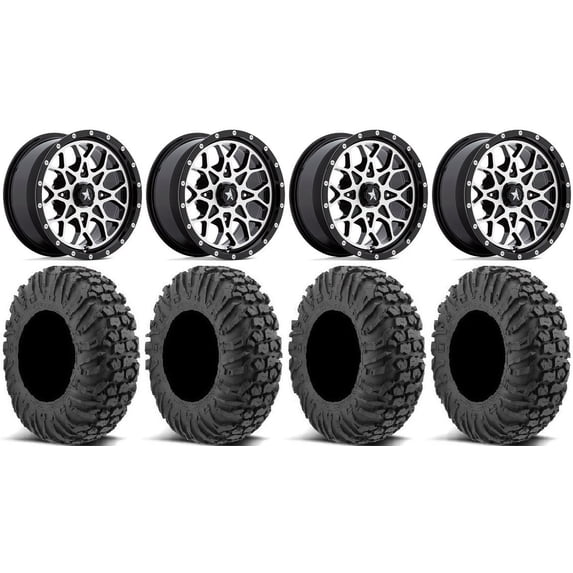 MSA Portal 14" Wheels Machined 32" MotoVator Tires Can-Am Maverick X3 ...