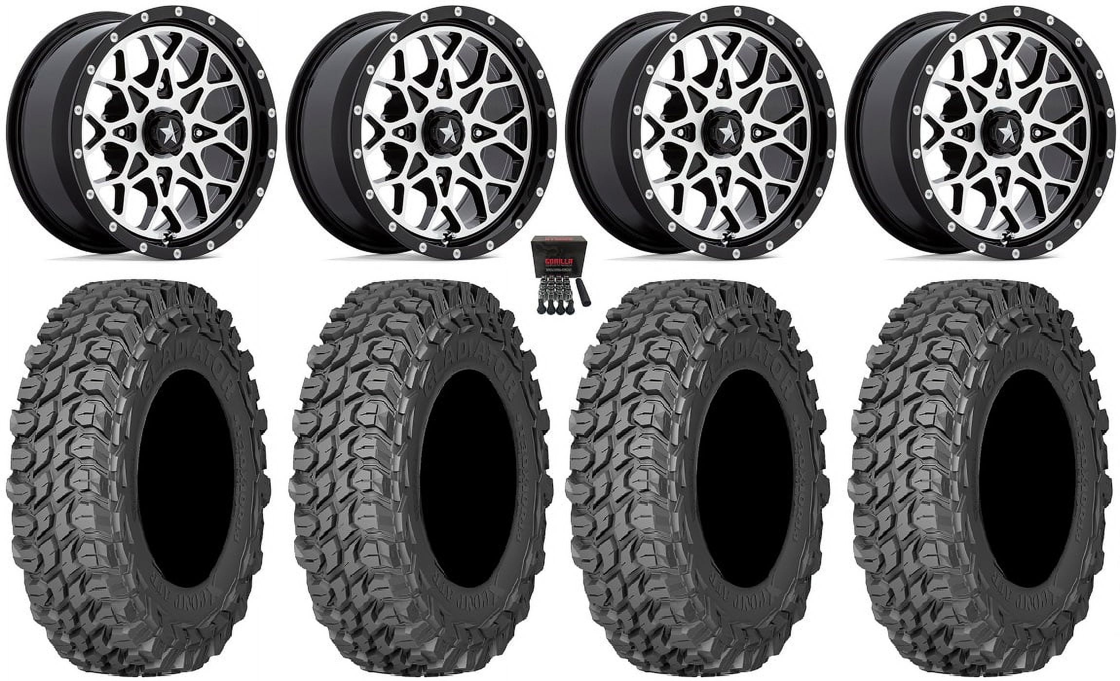 MSA Portal 14" Wheels Machined 32" X Comp ATR Tires Yamaha Viking ...