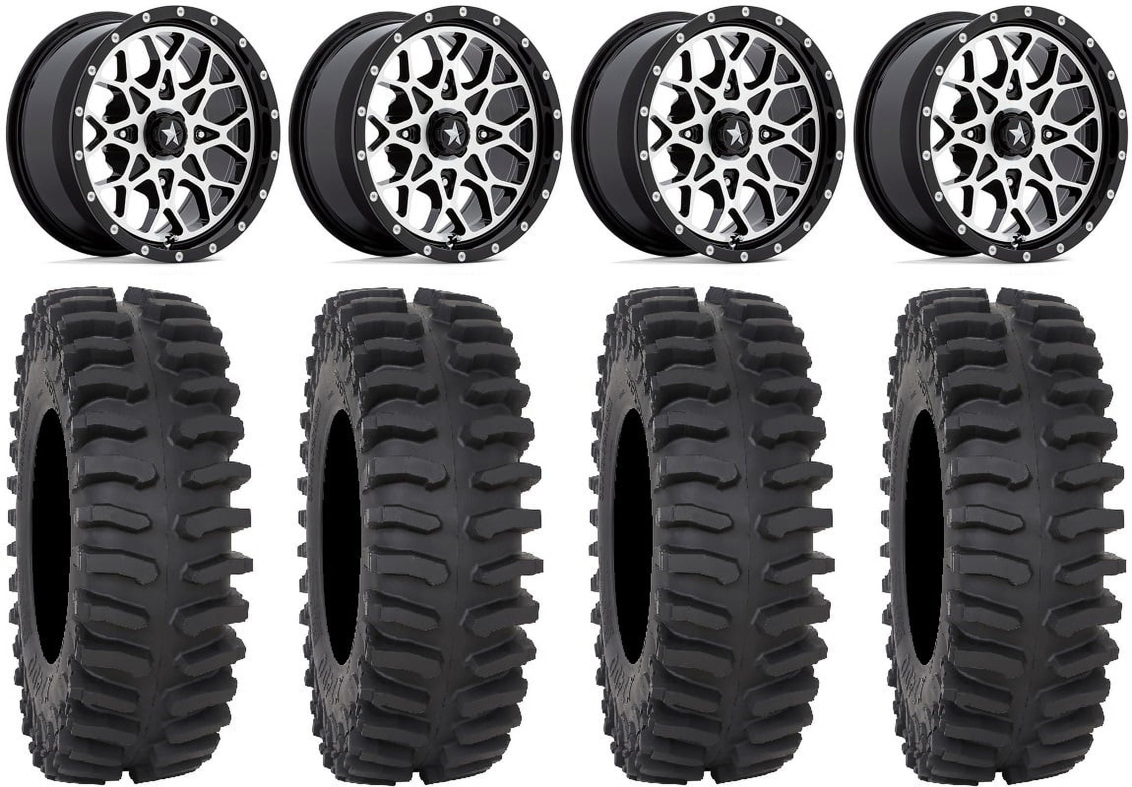 MSA Portal 14" Wheels Machined 32" XT400 Tires Can-Am Maverick X3 ...