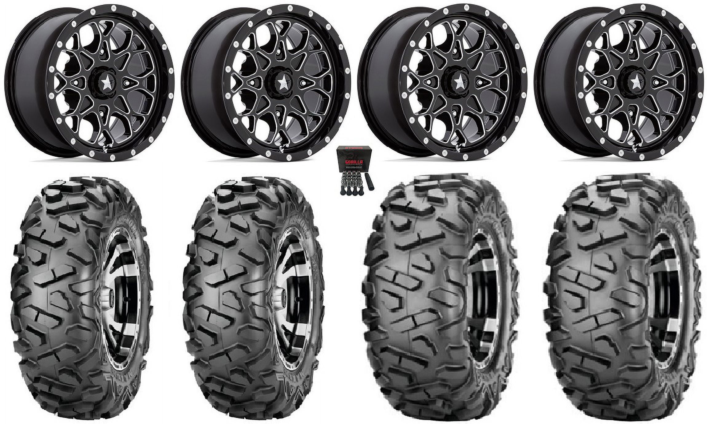 MSA Portal 14" Wheels Milled 26" BigHorn Tires Yamaha Viking Wolverine ...
