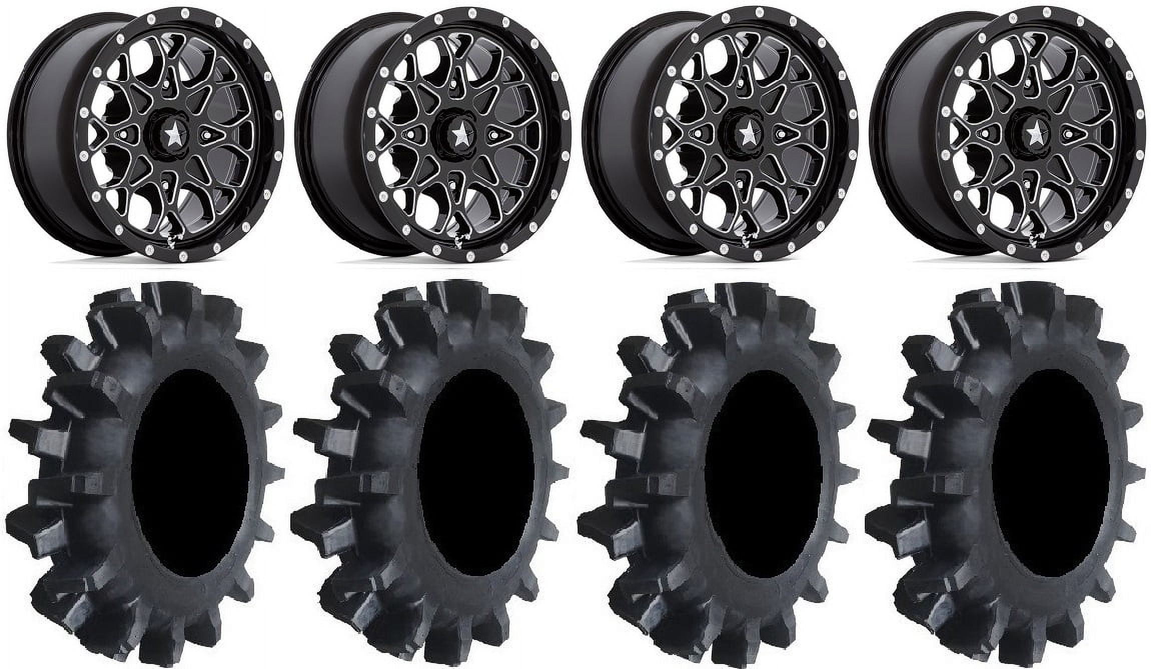 MSA Portal 14" Wheels Milled 30" Interforce II Tires Honda Rincon ...