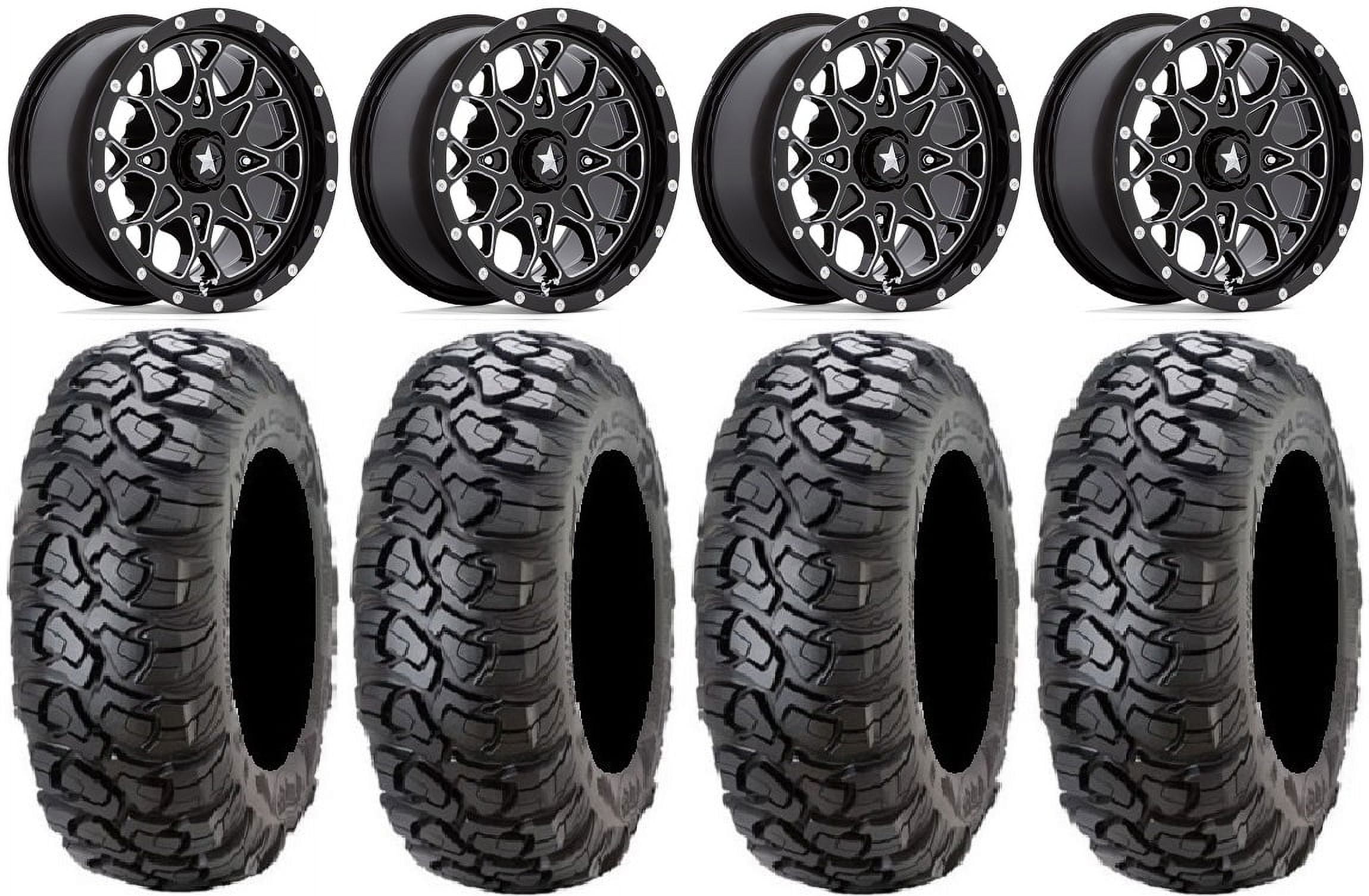 MSA Portal 14" Wheels Milled 30" Ultracross Tires Sportsman RZR Ranger ...