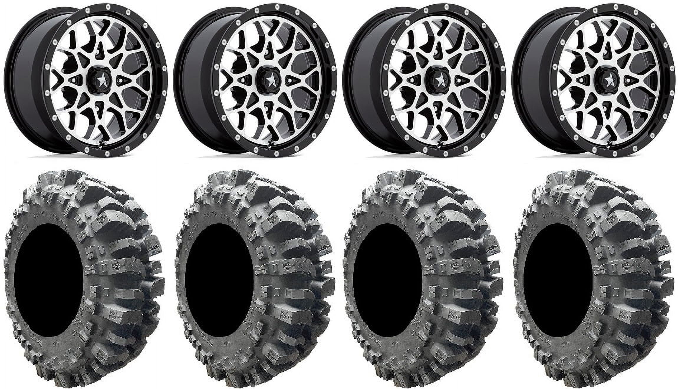 MSA Portal 15" Wheels Machined 31" Bogger Tires Polaris RZR XP 1000 ...