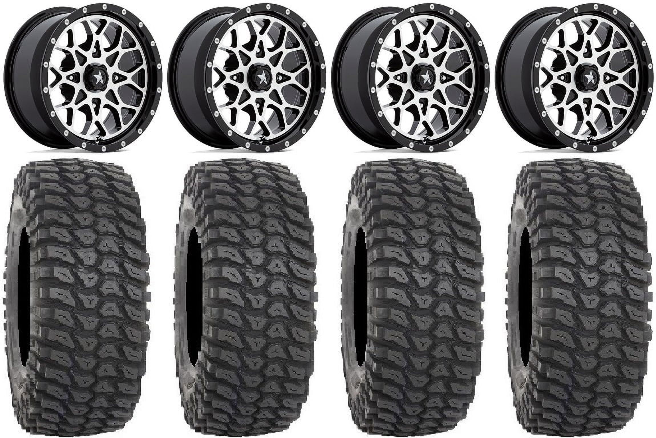 MSA Portal 15" Wheels Machined 32" XCR350 Tires Can-Am Maverick X3 ...