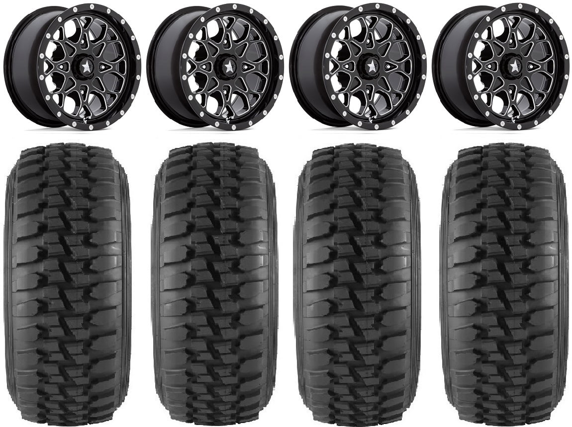 MSA Portal 15" Wheels Milled 33" Desert Series Tires Can-Am Maverick X3 ...