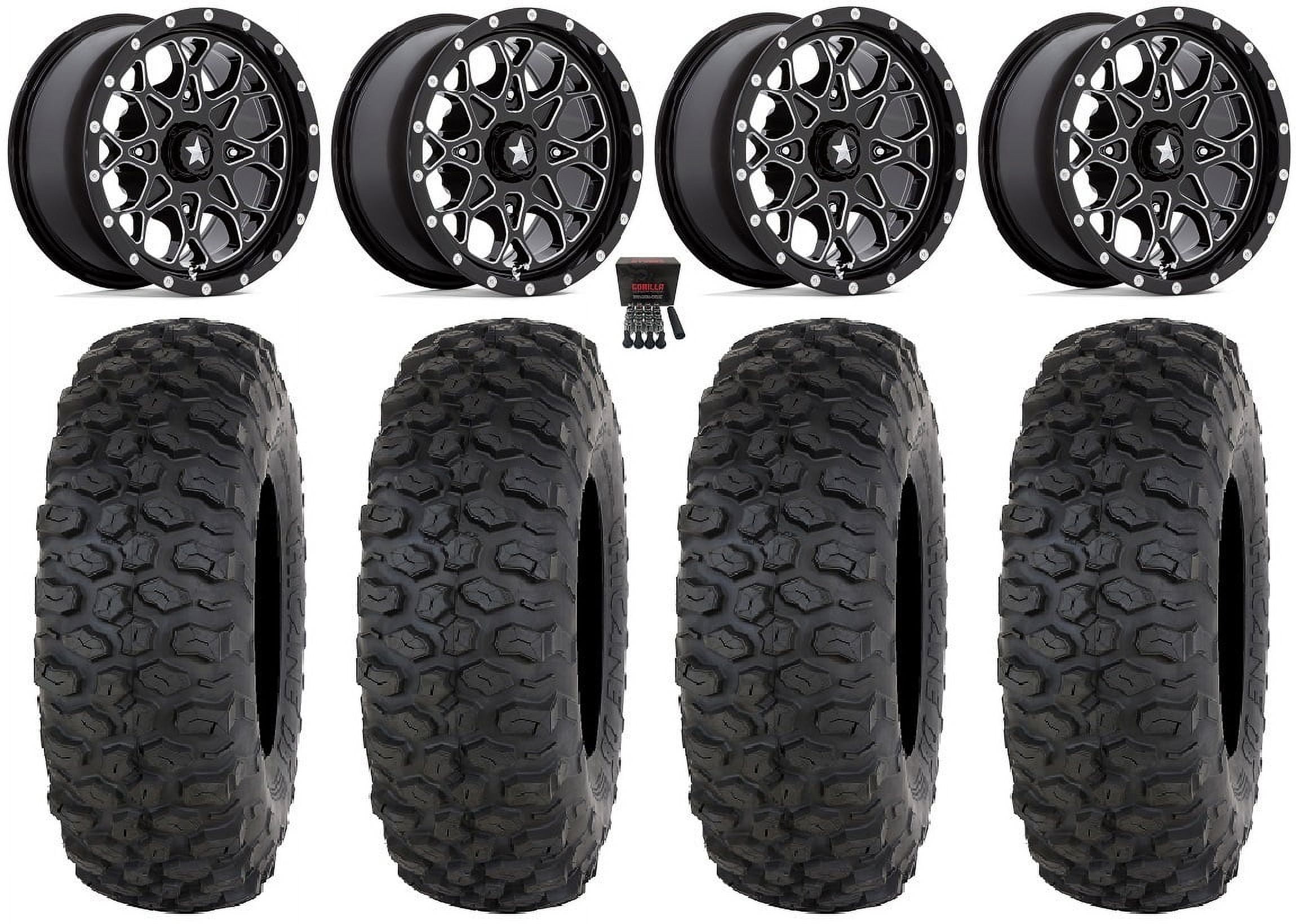 MSA Portal 15" Wheels Milled 35" Chicane DS Tires Polaris RZR XP 1000 ...