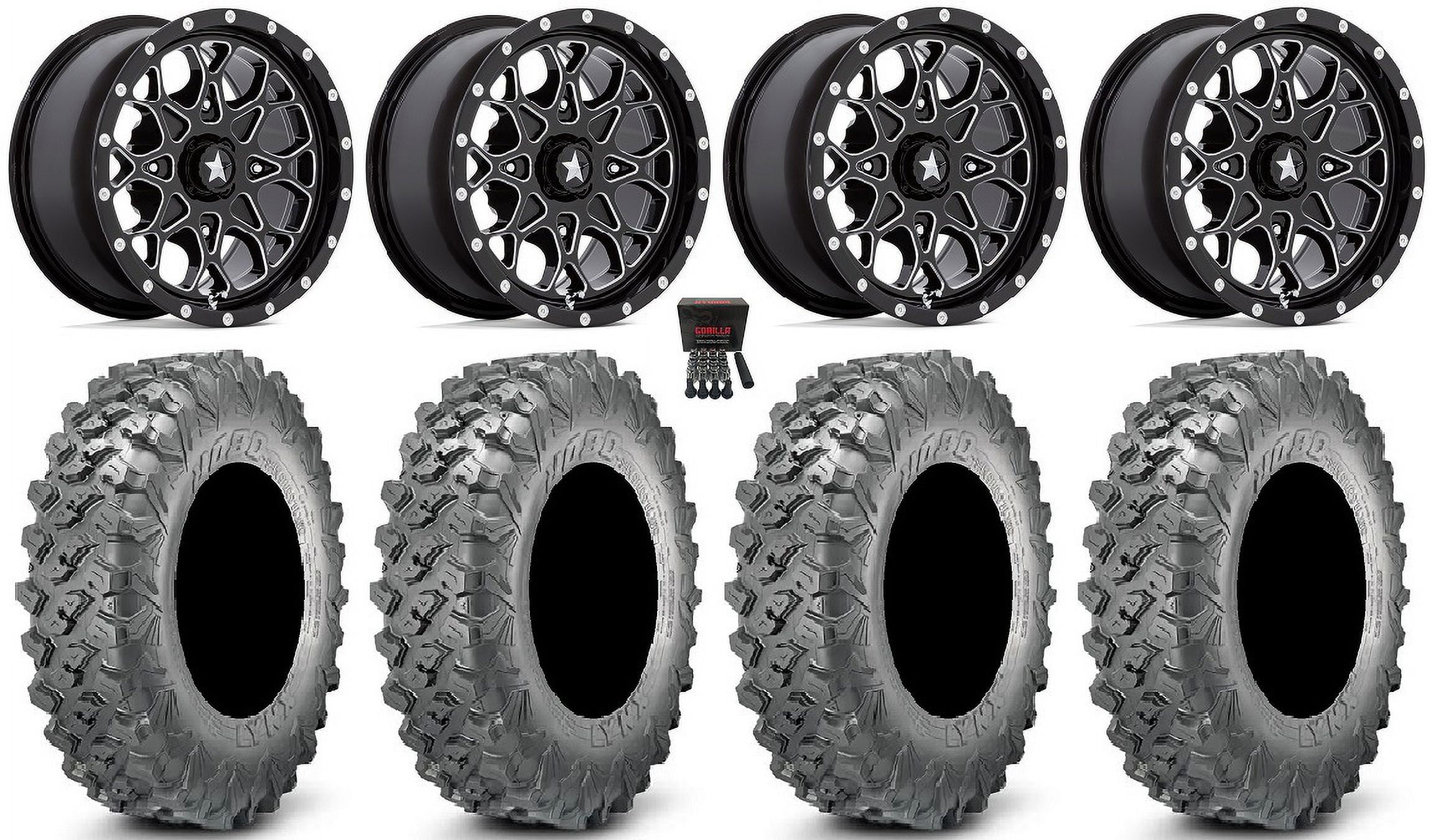 MSA Portal 15" Wheels Milled 35" Lynx SXS Tires Polaris RZR XP 1000 ...